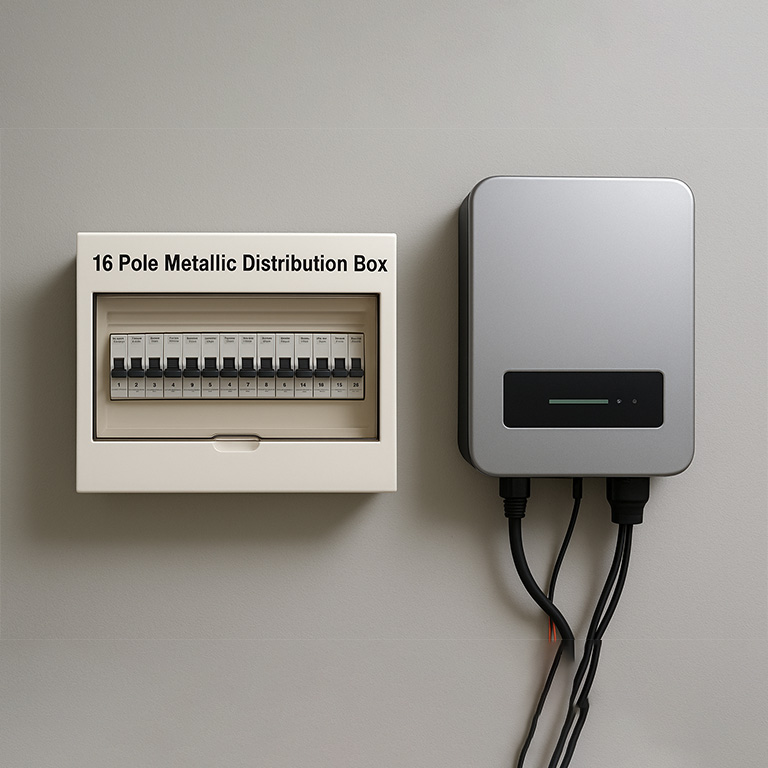 16 Pole Metallic Distribution Box (DB) – Heavy Duty Metal Back - Enon ...