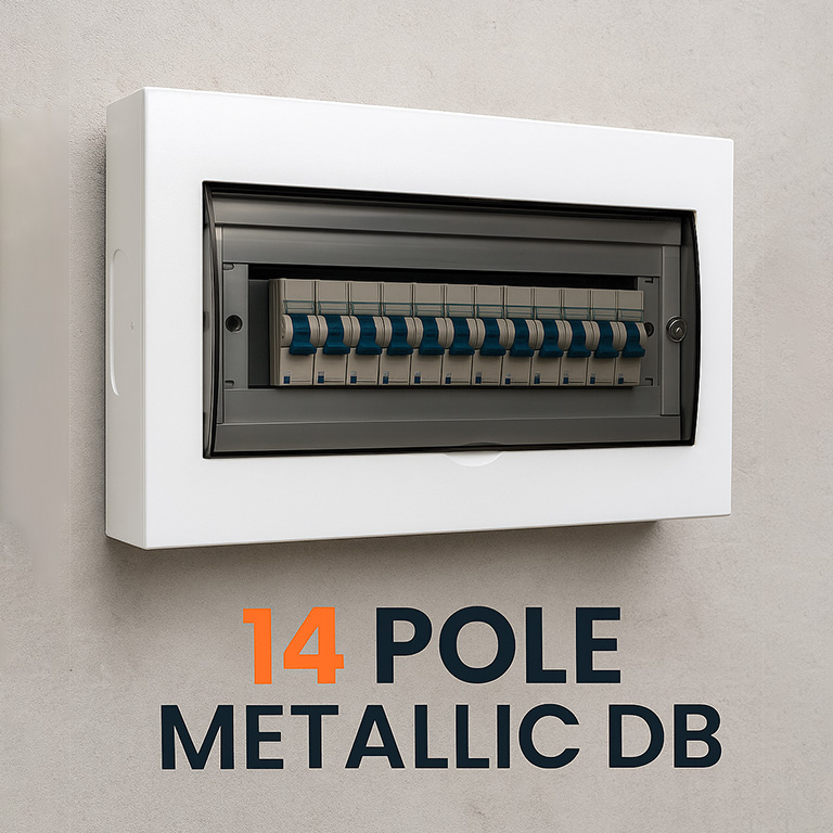 14 Pole Metallic Distribution Box (DB) – Heavy Duty Metal Back - Enon ...